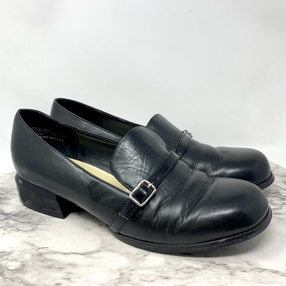 Vintage | Shoes | Vintage Y2k Mainframe Buckle Block Heel Loafers 85 ...
